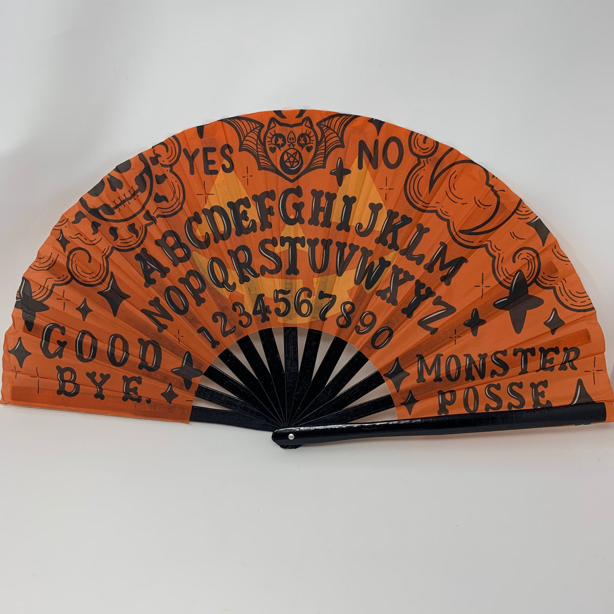 Orange hand fan – Monster Posse