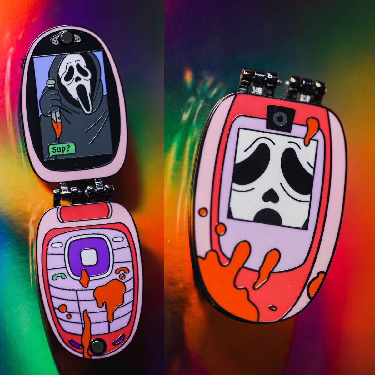 Ghostface Flip Phone Pin - Kawaii Variant – Monster Posse